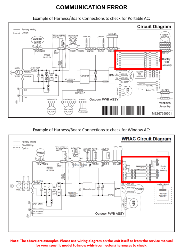 WAC 05 LG Error Codes